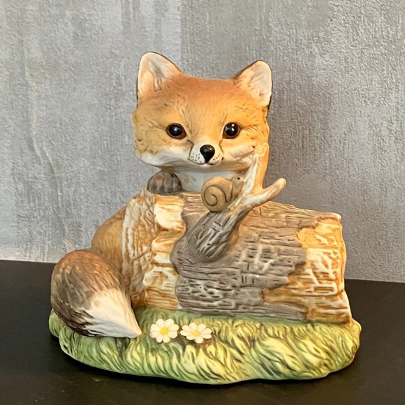 Homco | Accents | Fox With Snail Masterpiece Porcelain 986 | Poshmark